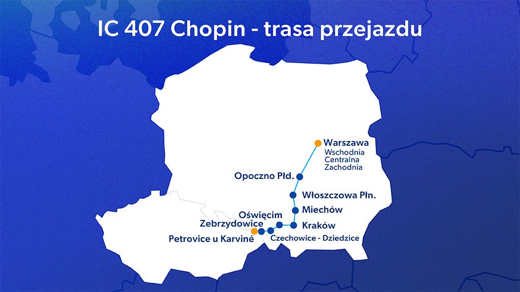 Pociąg IC 407 Chopin – trasa, rozkład jazdy | EuroPodróże